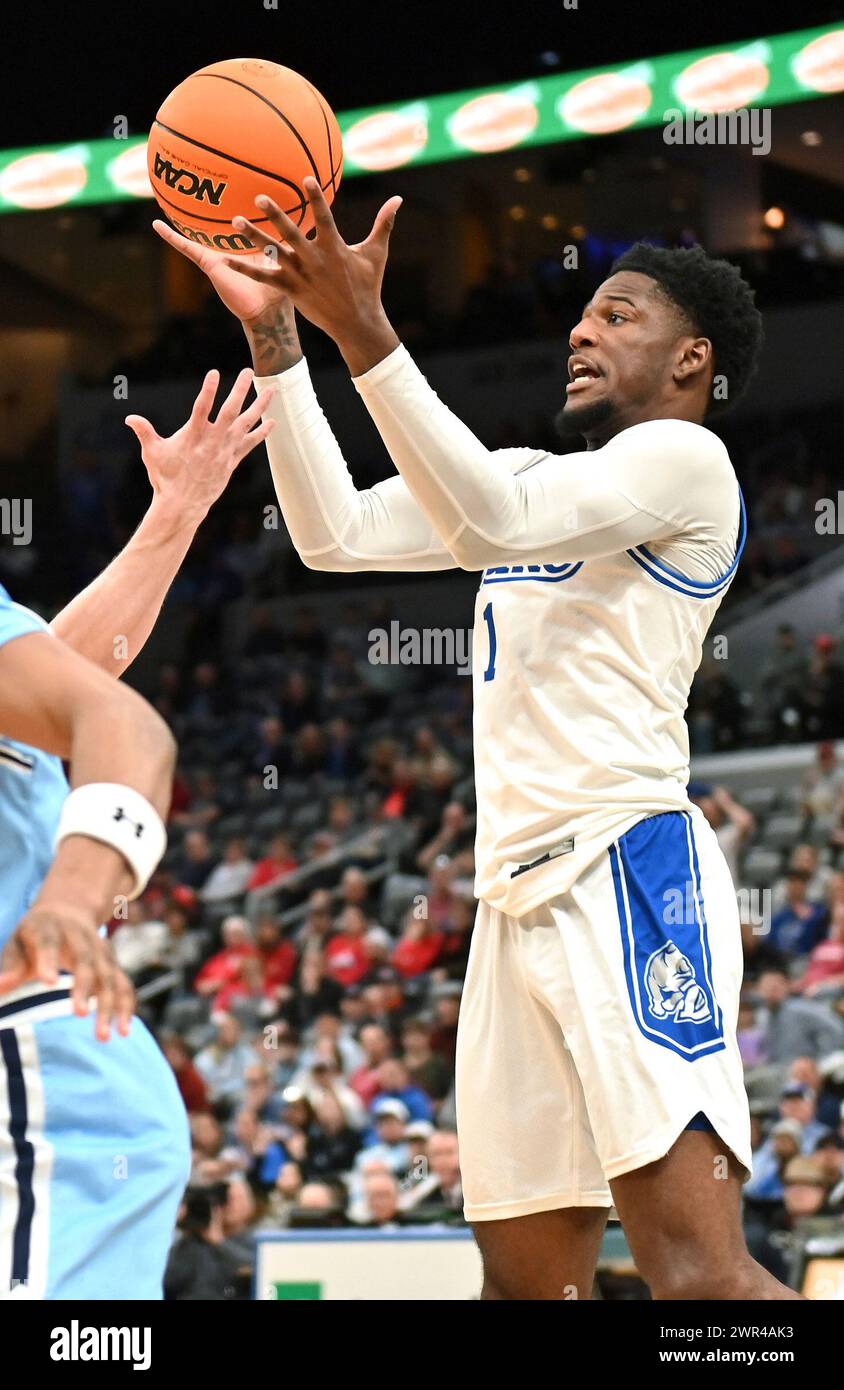 ST. LOUIS, MO - MARCH 10: Drake Bulldogs guard Kevin Overton (1 ...
