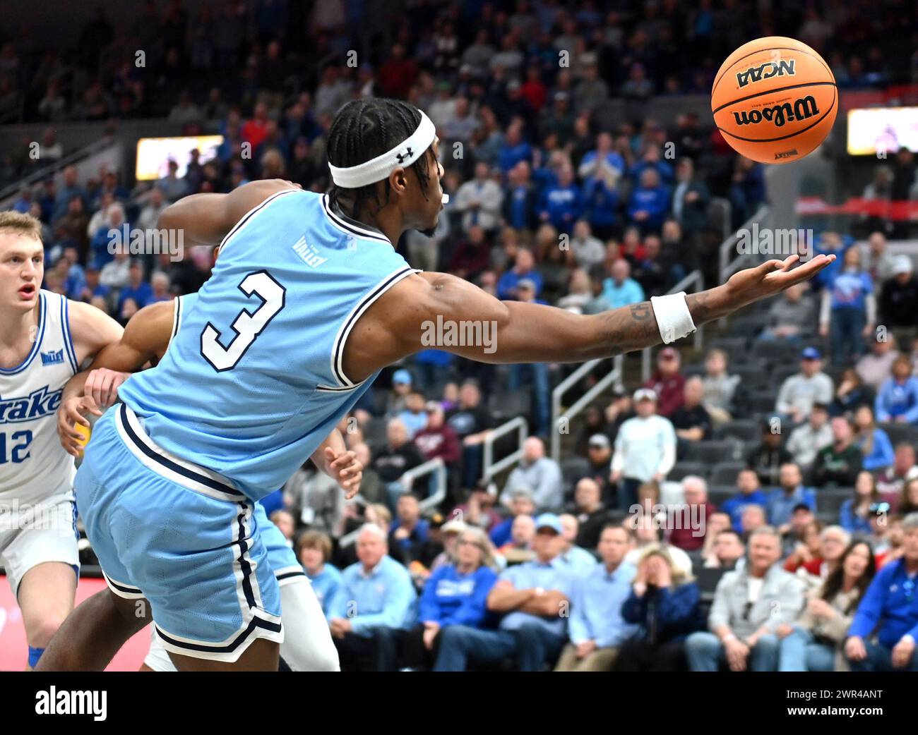 ST. LOUIS, MO - MARCH 10: Indiana State guard Ryan Conwell (3) tries to ...