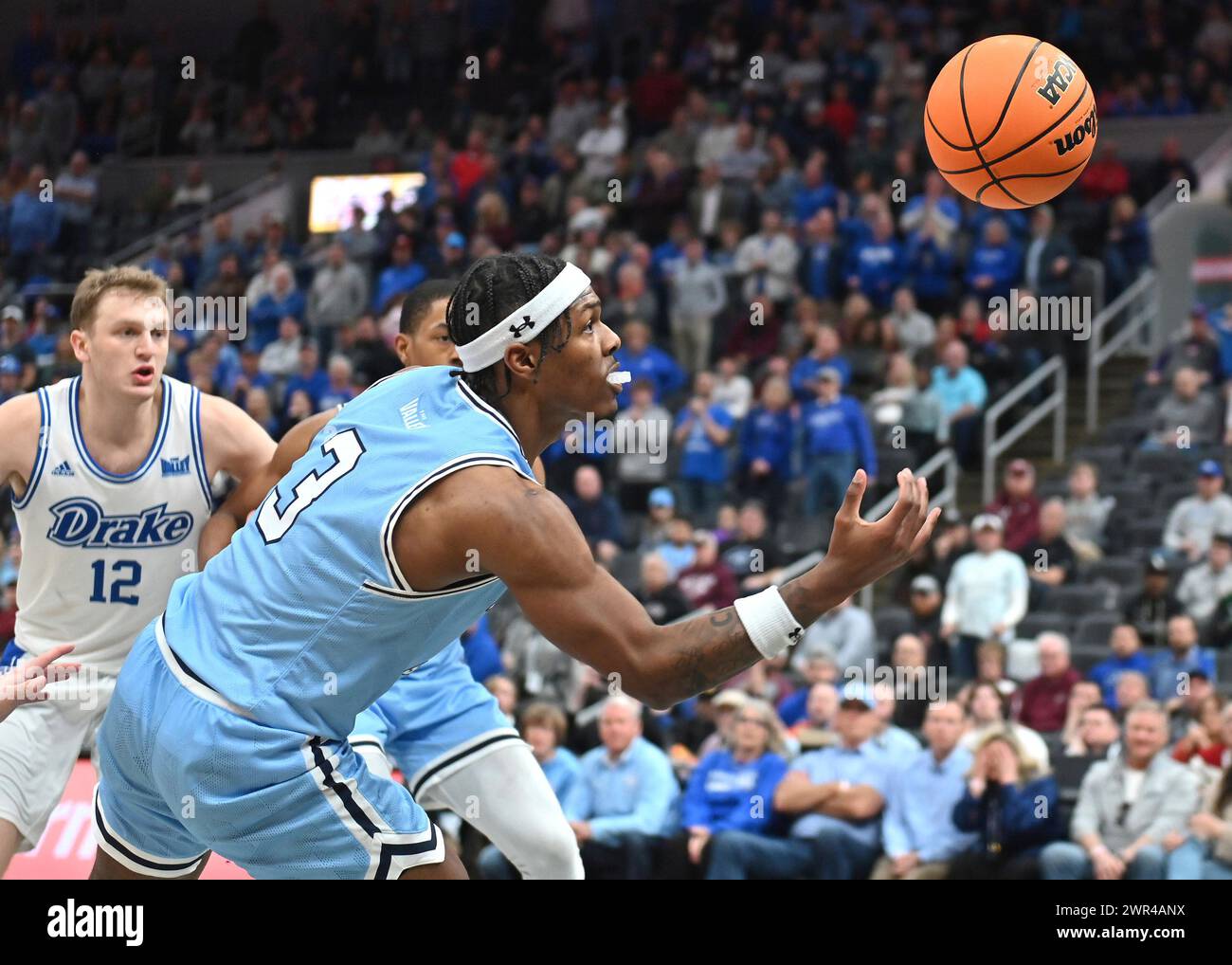 ST. LOUIS, MO - MARCH 10: Indiana State guard Ryan Conwell (3) tries to ...