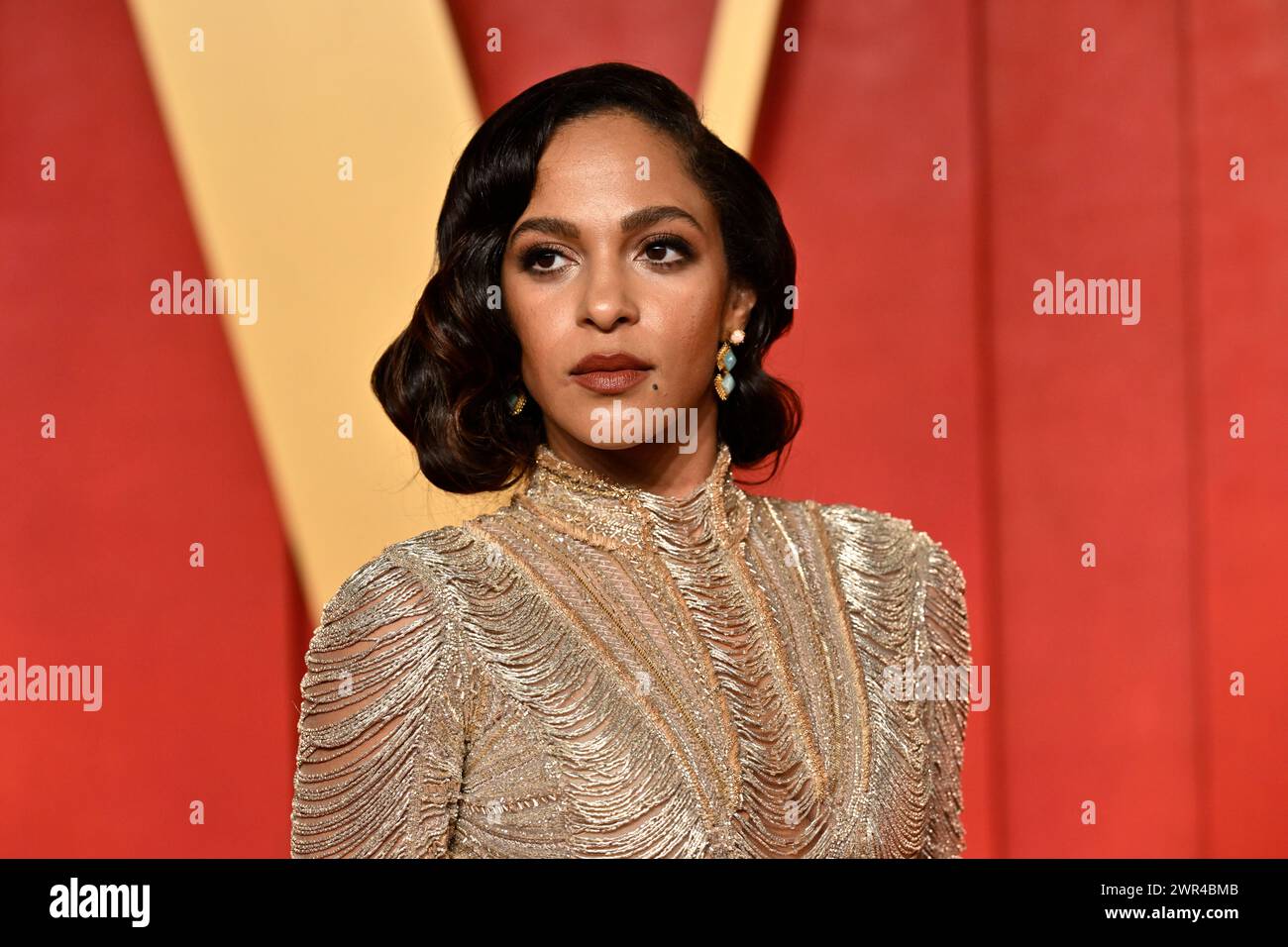 Megalyn Echikunwoke arrives at the Vanity Fair Oscar Party on Sunday ...