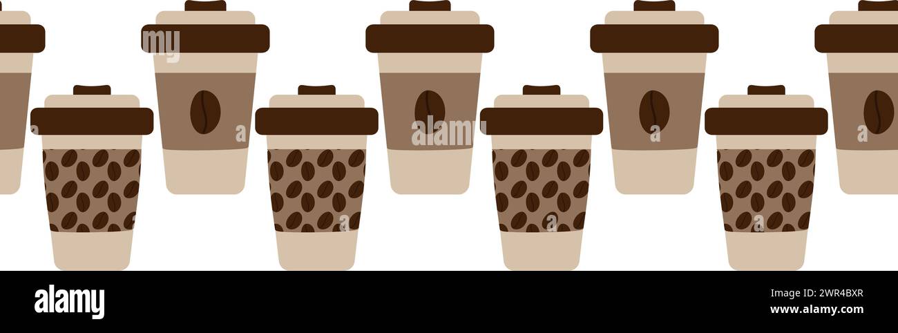 Takeaway coffee cups seamless Stock Vector Images - Alamy