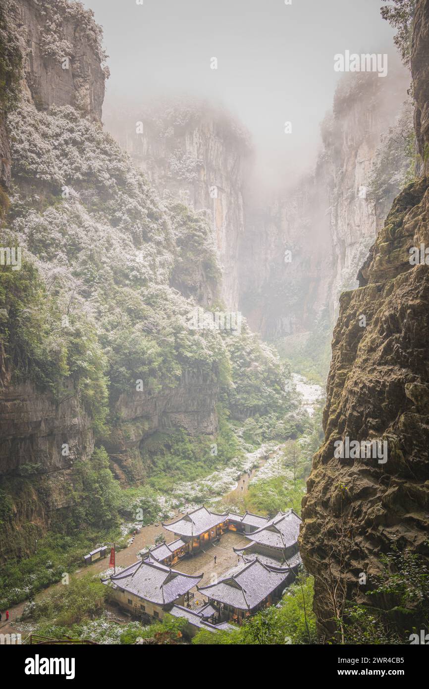 Wulong Karst National Park in the winter,Chongqing,China. The most ...
