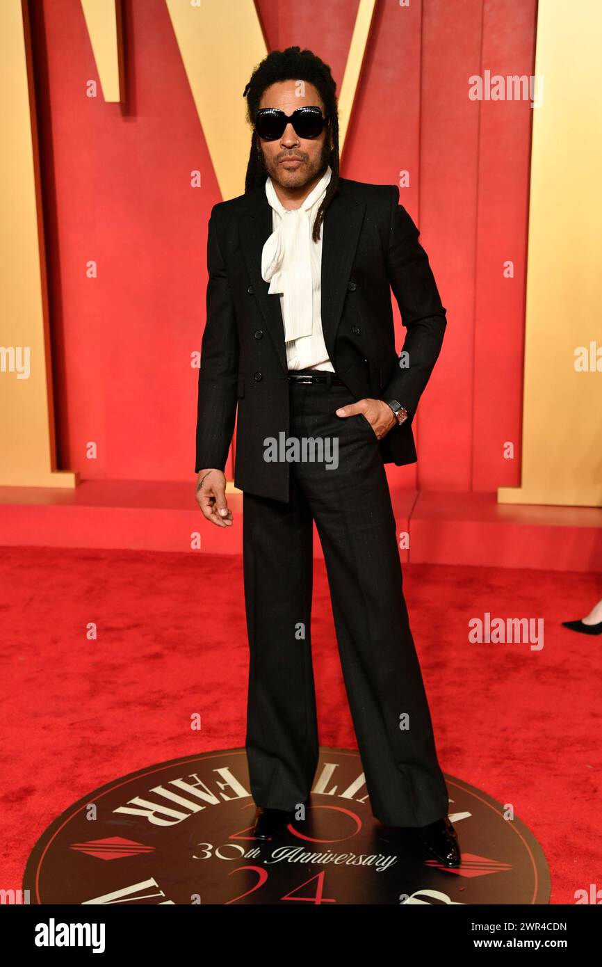 Lenny Kravitz arrives at the Vanity Fair Oscar Party on Sunday, March ...