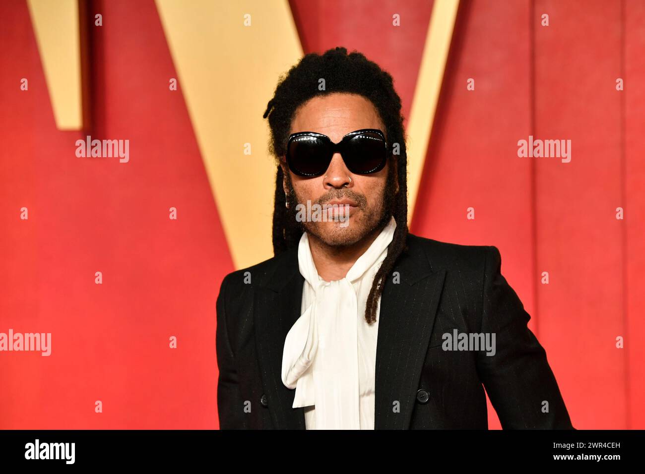 Lenny Kravitz arrives at the Vanity Fair Oscar Party on Sunday, March ...