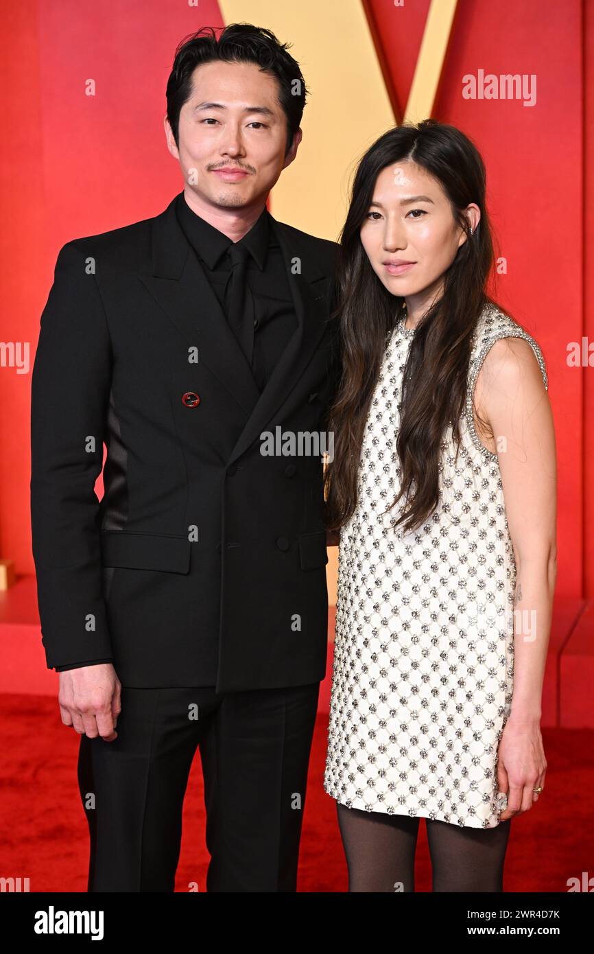 Los Angeles, USA. March 10th, 2024. Steven Yeun and Joana Pak arriving ...