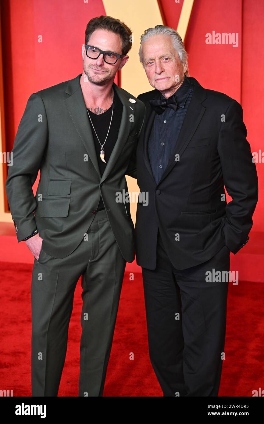 Los Angeles, USA. March 10th, 2024. Cameron Douglas and Michael Douglas ...