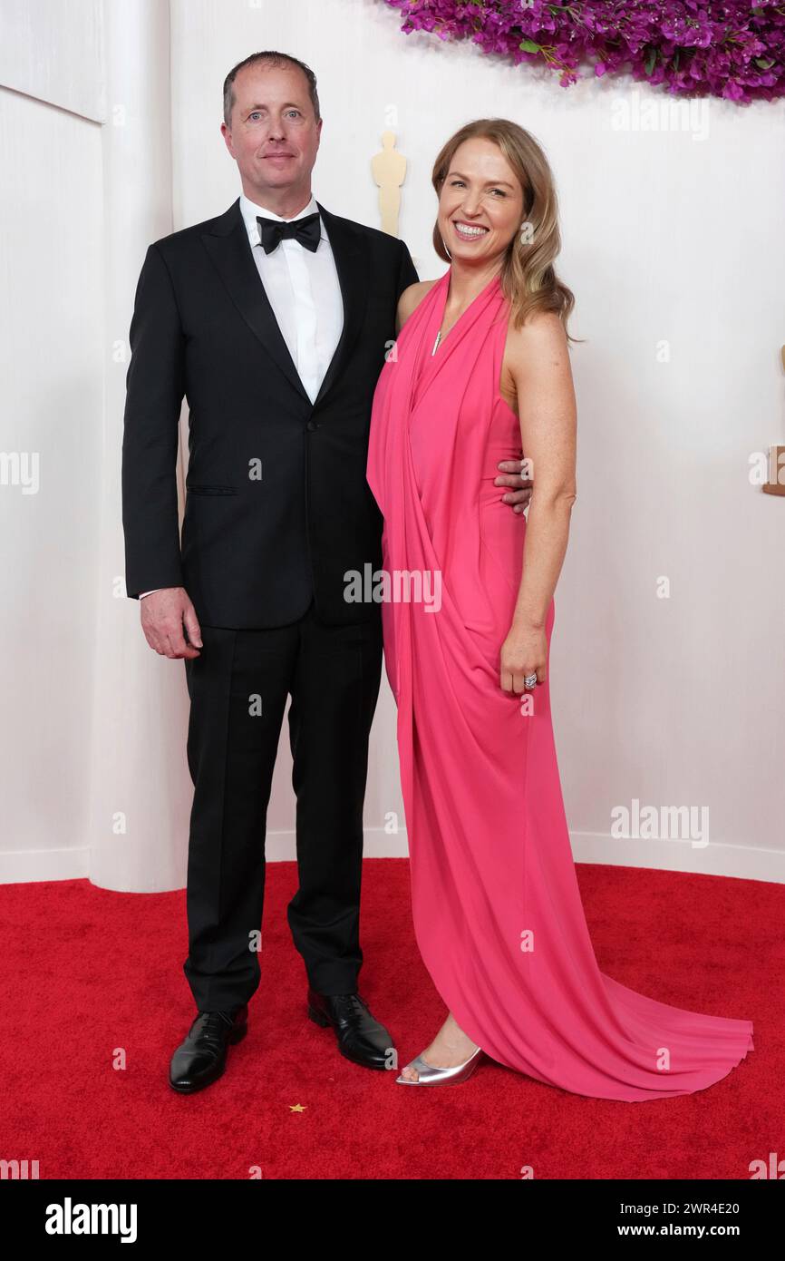 Andrew Lowe arrives at the Oscars on Sunday, March 10, 2024, at the ...