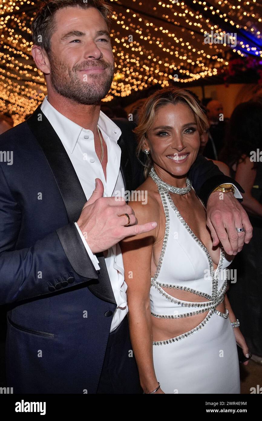 Chris Hemsworth, left, and Elsa Pataky attend the Governors Ball after ...