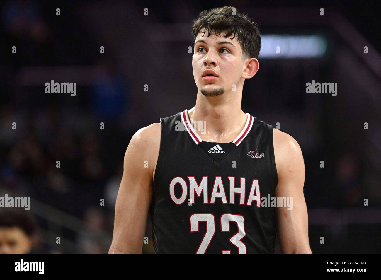 Nebraska-Omaha Mavericks forward Frankie Fidler (23) during a stop in ...
