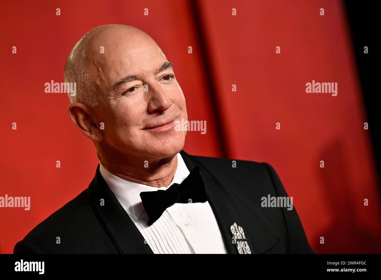 Jeff Bezos arrives at the Vanity Fair Oscar Party on Sunday, March 10 ...