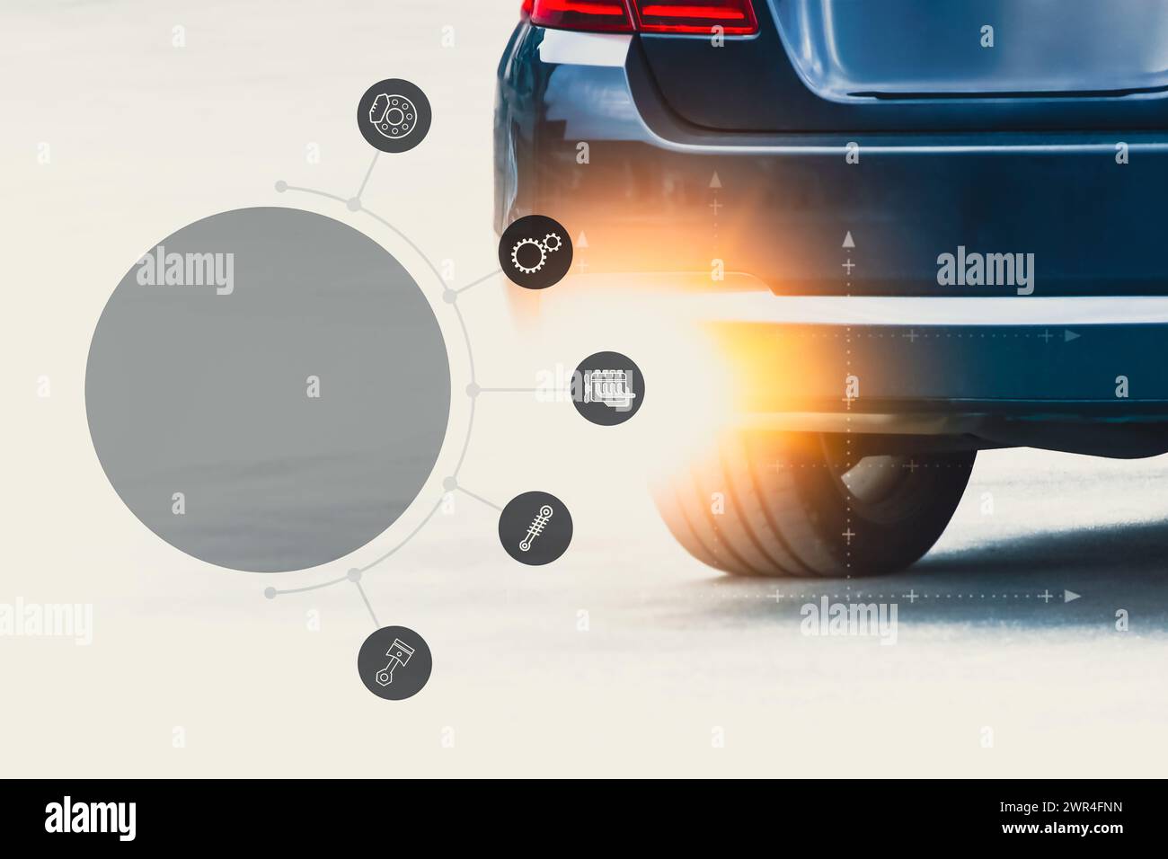 Car repair service concept, car service icon on transparent circle ...