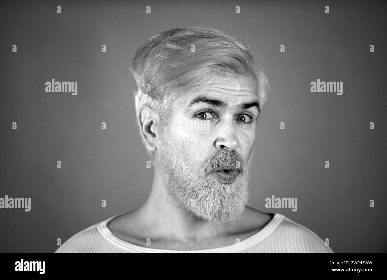 Man shocked vintage Black and White Stock Photos & Images - Alamy