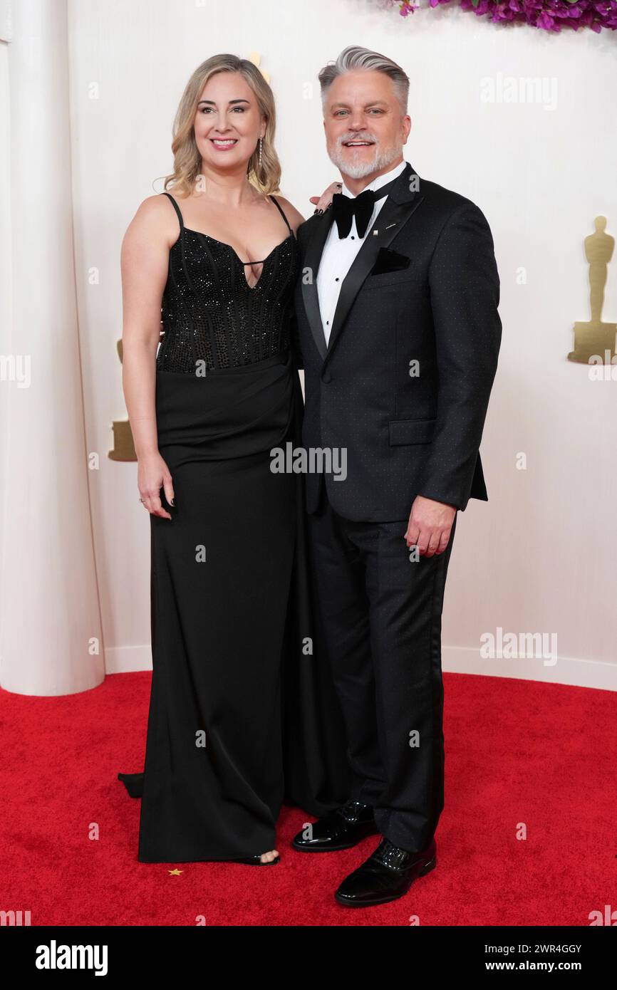 Brad Booker arrives at the Oscars on Sunday, March 10, 2024, at the ...
