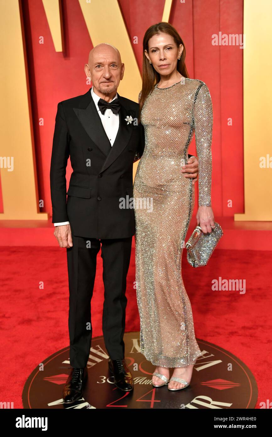 Ben Kingsley, left, and Daniela Lavender arrive at the Vanity Fair ...