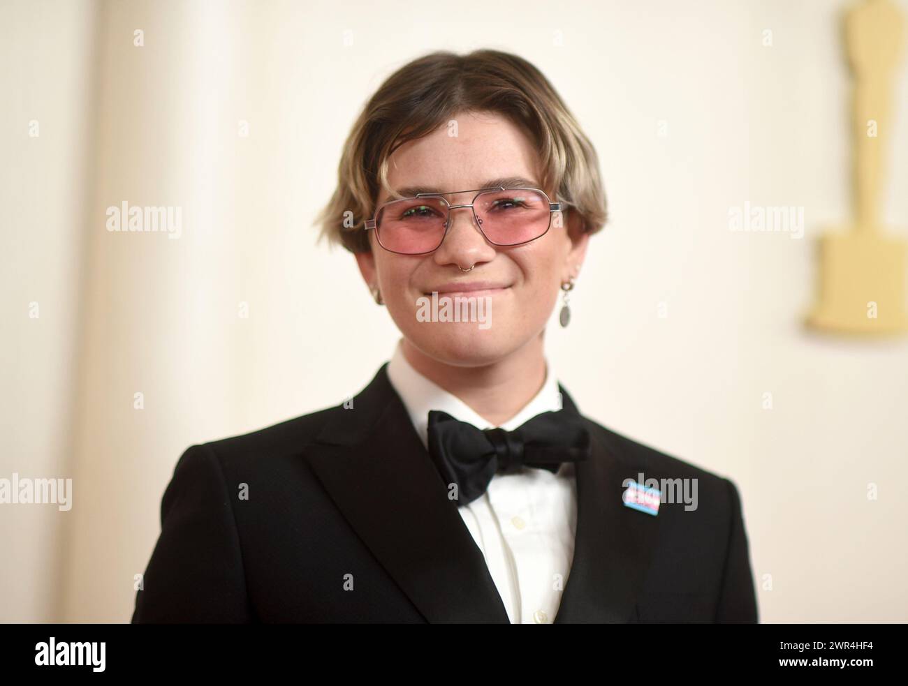 Molly Ostertag arrives at the Oscars on Sunday, March 10, 2024, at the ...