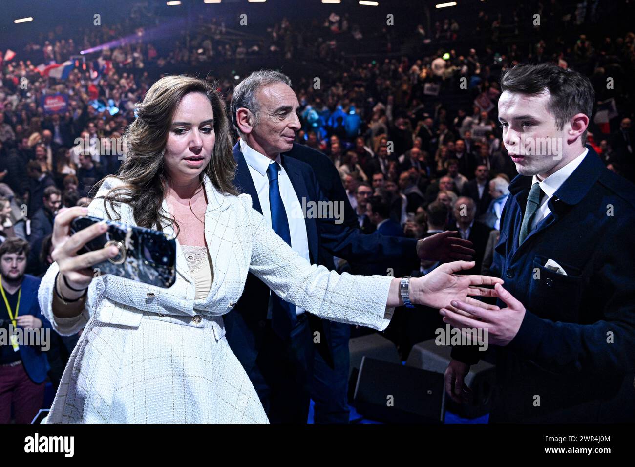 Sarah Knafo Eric Zemmour and Stanislas Rigault of Generation Z at the ...