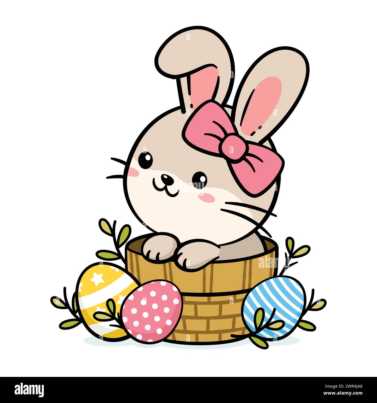 Cute Easter Bunny Rabbit In A Basket Stock Vector Image & Art - Alamy Cute Easter Bunny Rabbit In A Basket Stock Vector Image & Art - Alamy