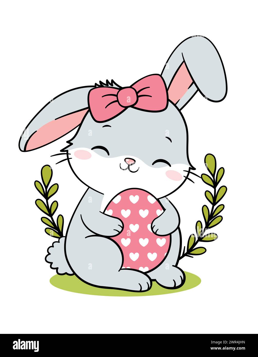 Adorable kawaii easter bunny Stock Vector Images - Alamy