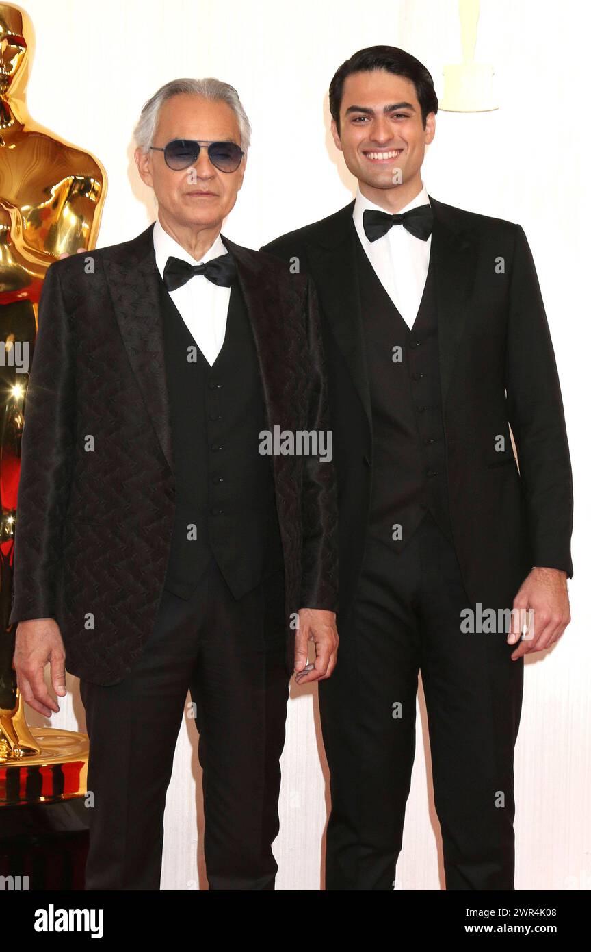 Andrea Bocelli mit Sohn Matteo Bocelli bei der Oscar Verleihung 2024 ...