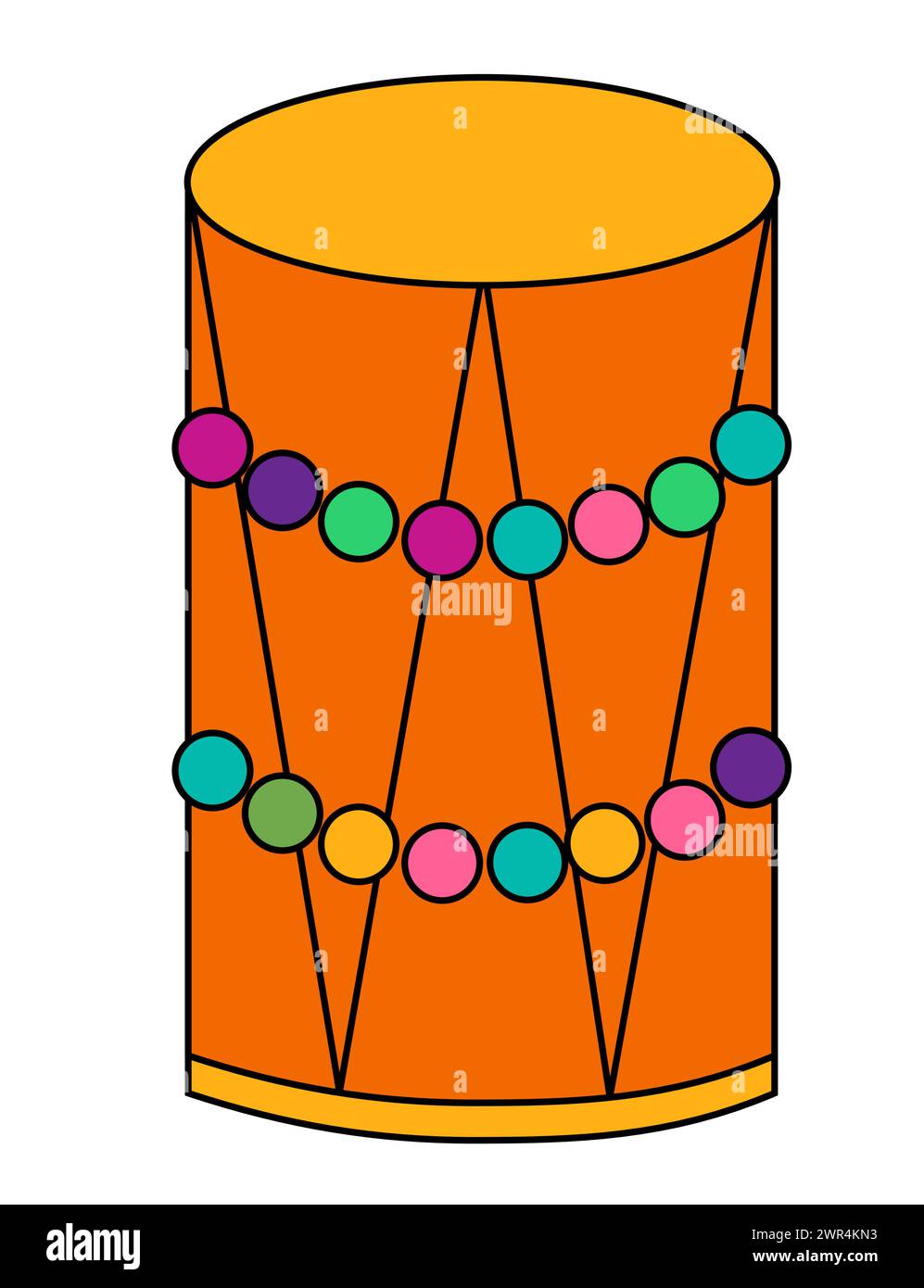 Holi Drum Music Instrument Dhol element. Design for celebration of ...