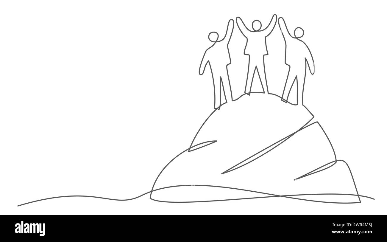 Leadership One line drawing isolated on white background Stock Vector ...