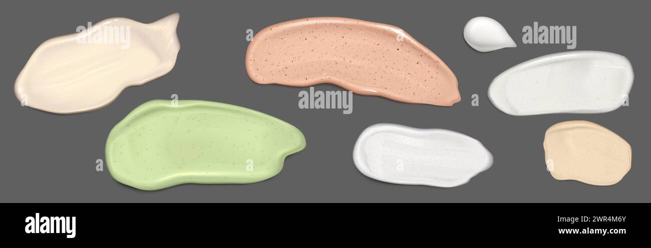Colorful scrub or cream with grains texture swatch. Realistic vector ...