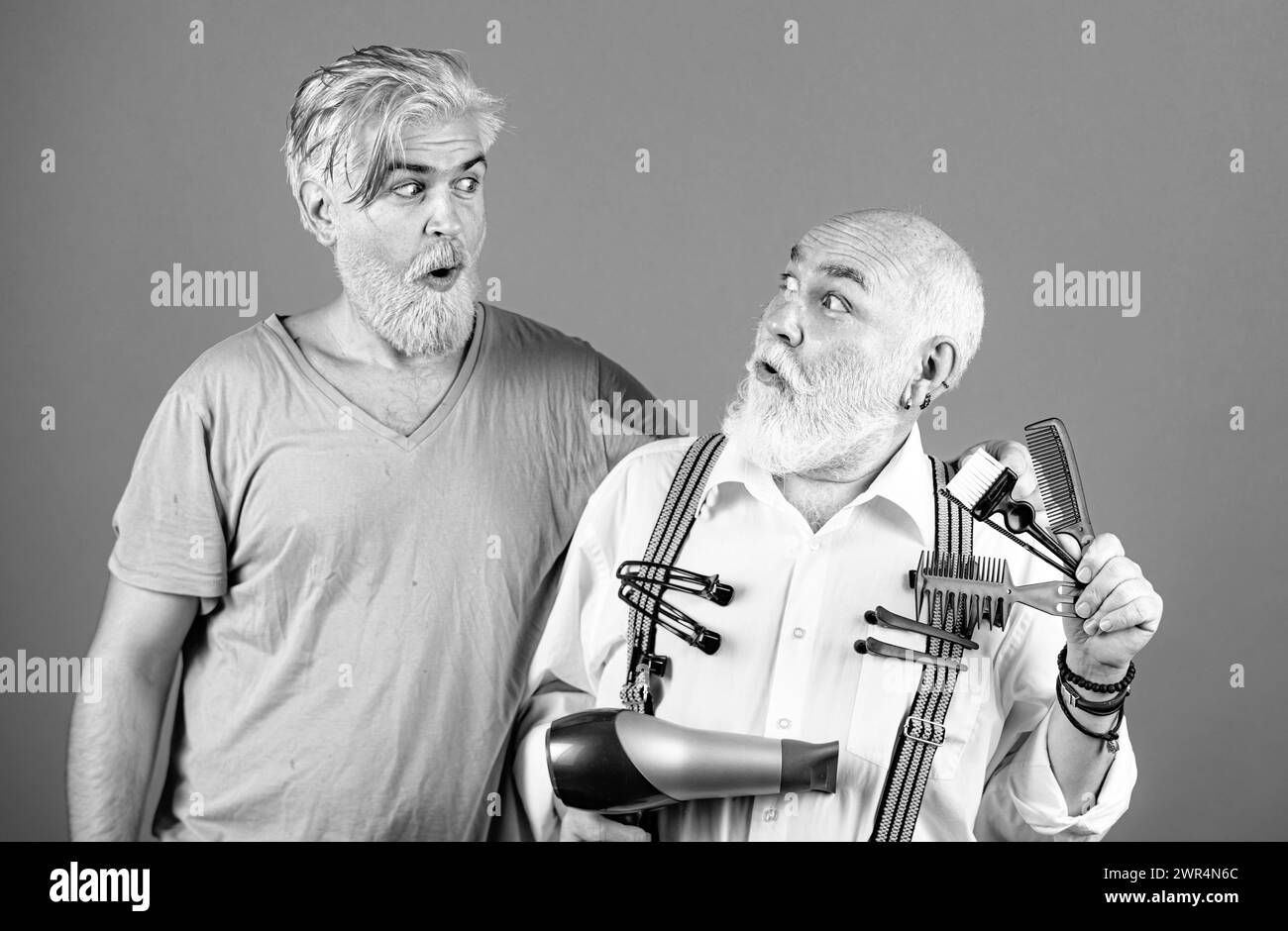 Mens haircut. Barber scissors and straight razor, barber shop, Beard ...