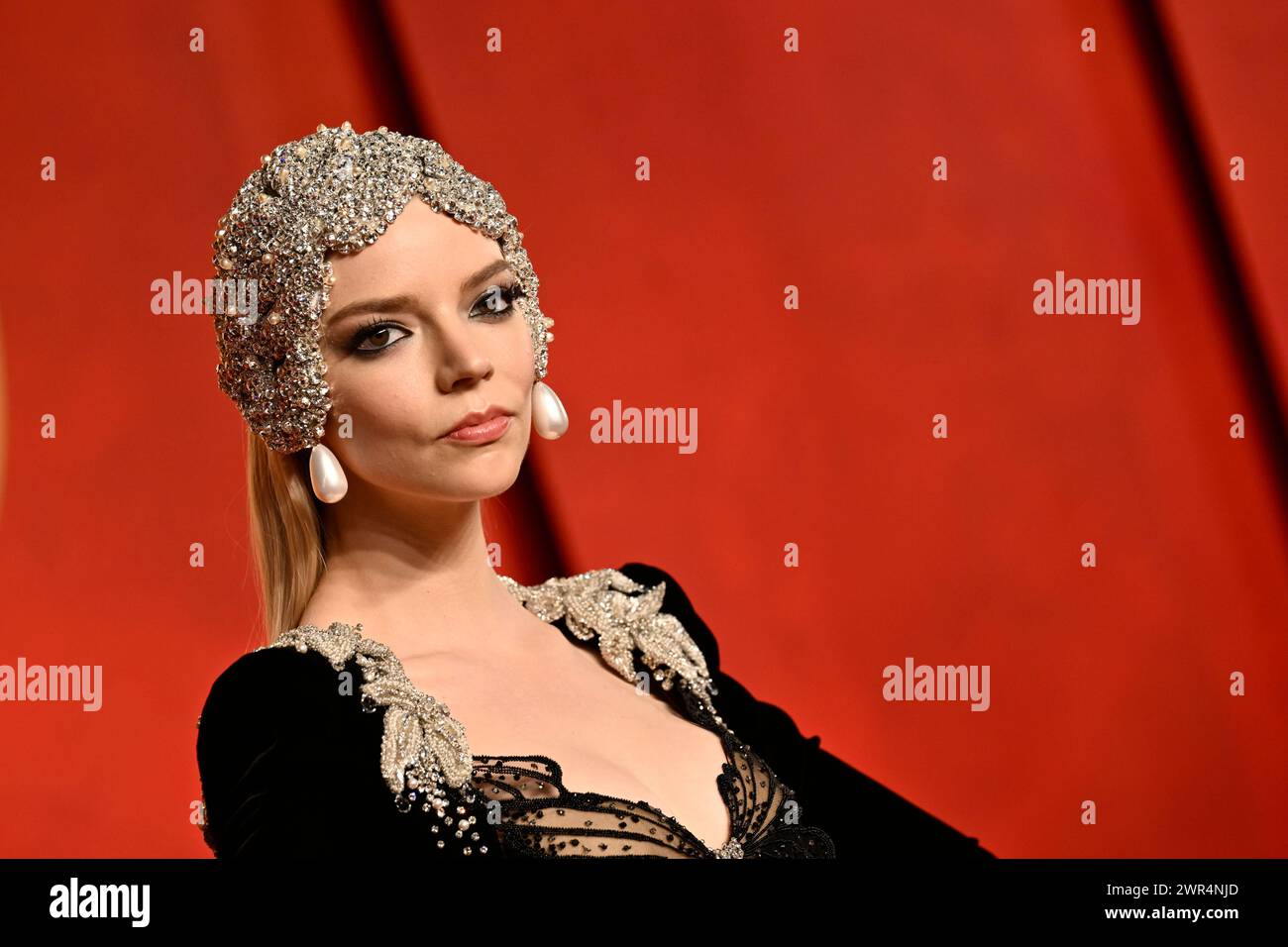 Anya Taylor-Joy arrives at the Vanity Fair Oscar Party on Sunday, March 10, 2024, at the Wallis ...