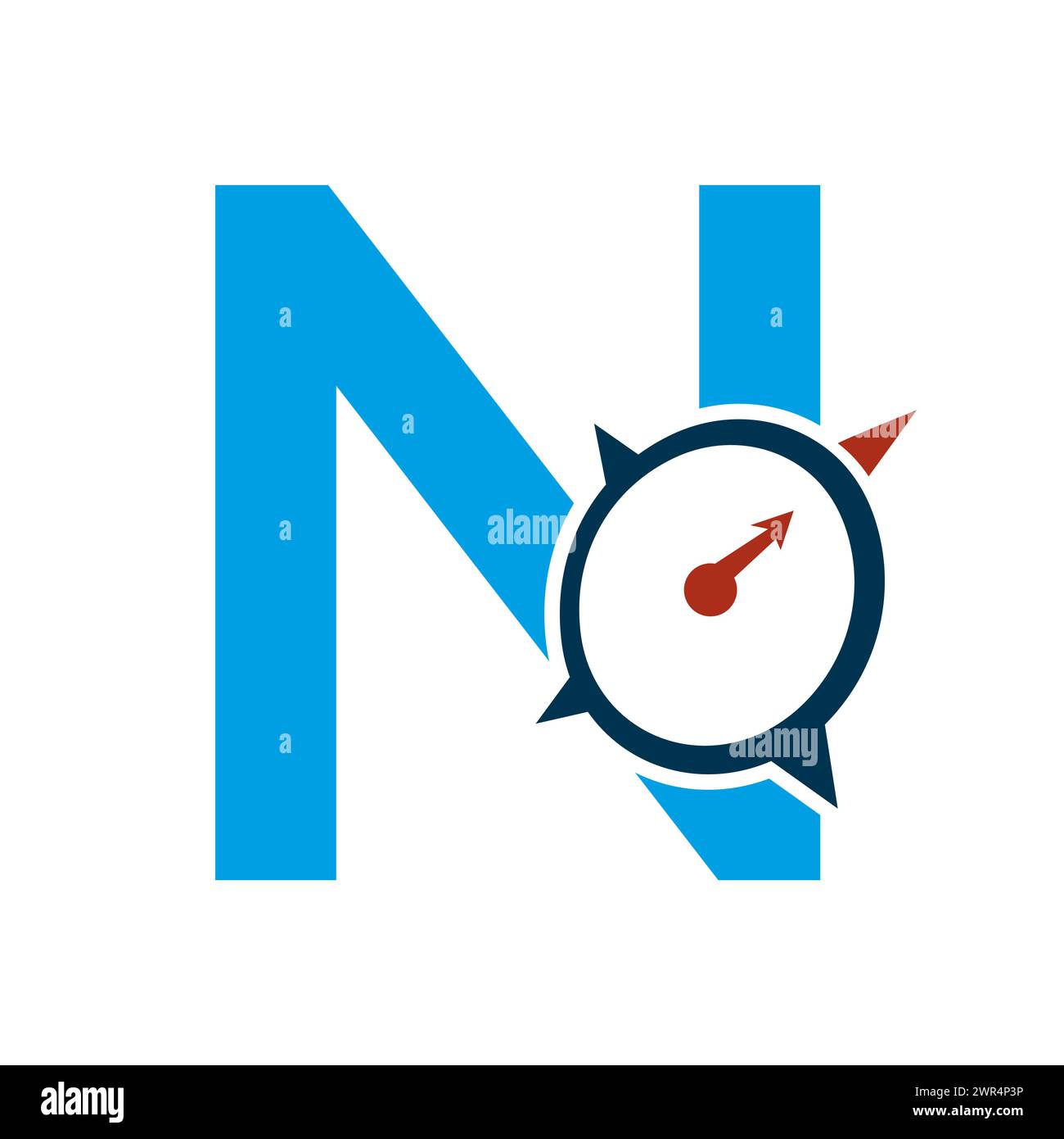 Letter N Navigator Compass Symbol Vector Template Stock Vector Image ...