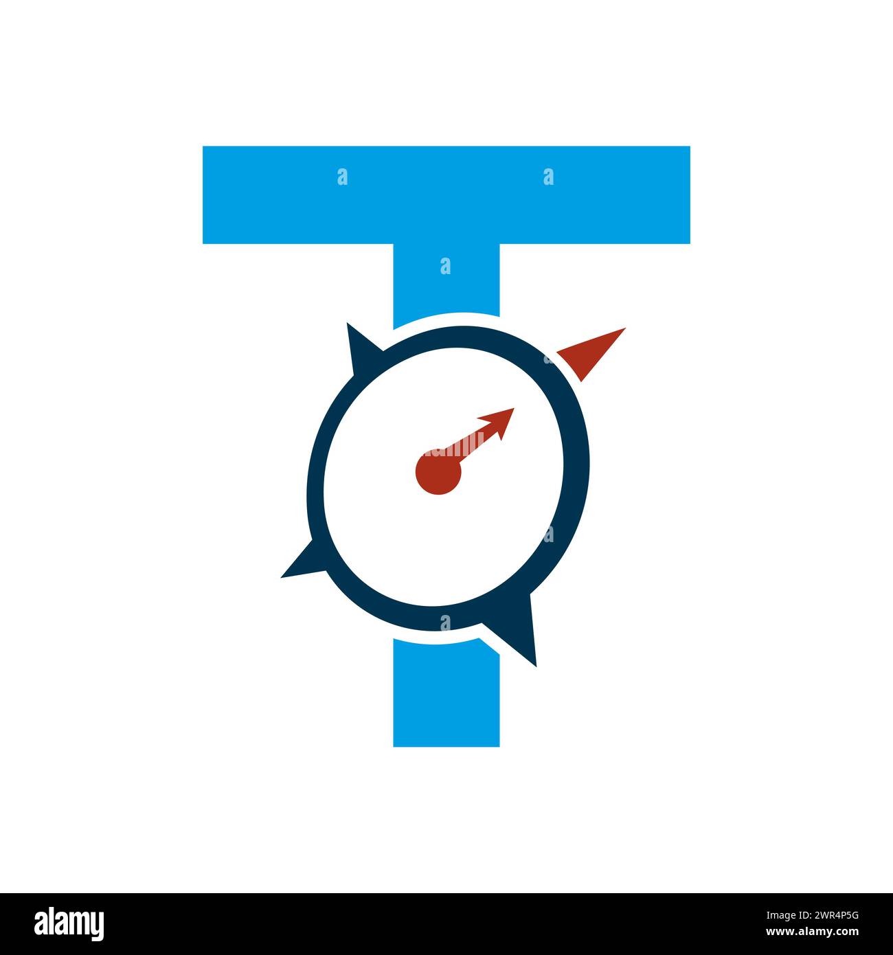 Letter T Navigator Compass Symbol Vector Template Stock Vector Image ...