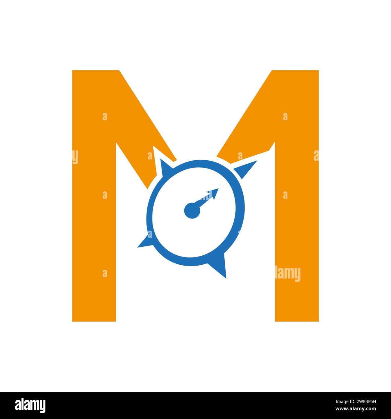 Letter M Navigator Compass Symbol Vector Template Stock Vector Image ...