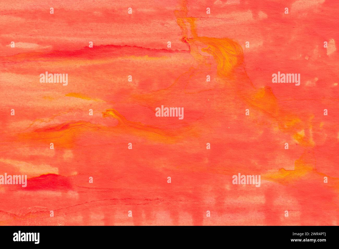 red and orange painted watercolor background on papwe texture Stock ...