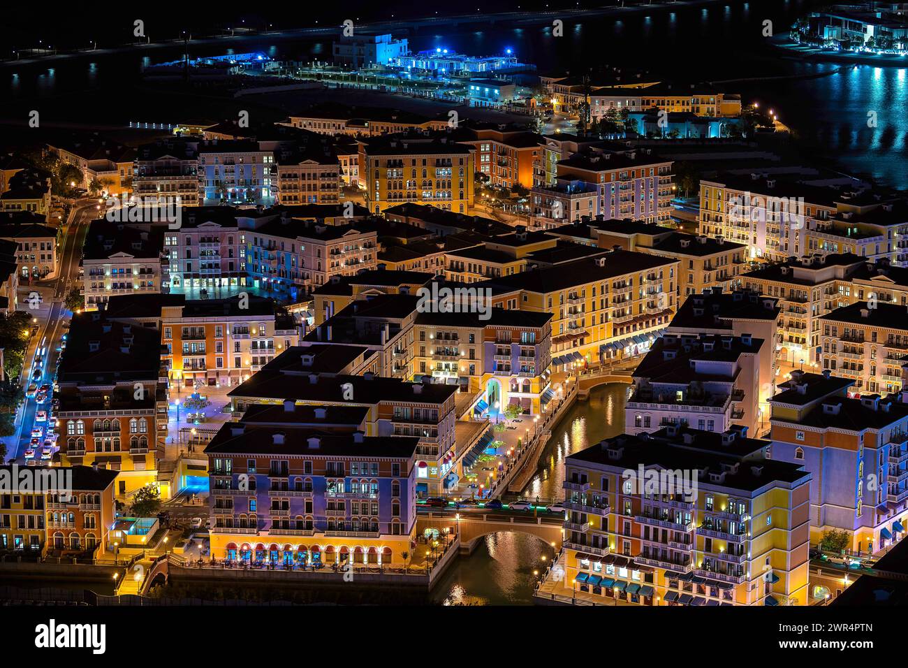 Beautiful Aerial View of Pearl Qatar Qanat Quarter Doha Stock Photo - Alamy