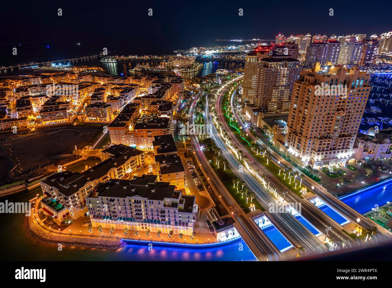 Beautiful Aerial View of Pearl Qatar Qanat Quarter Doha Stock Photo - Alamy