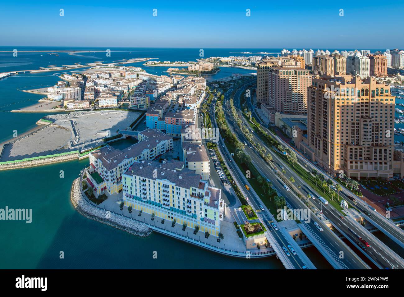 Aerial view of Peral Qatar Porto Arabia Doha Stock Photo - Alamy
