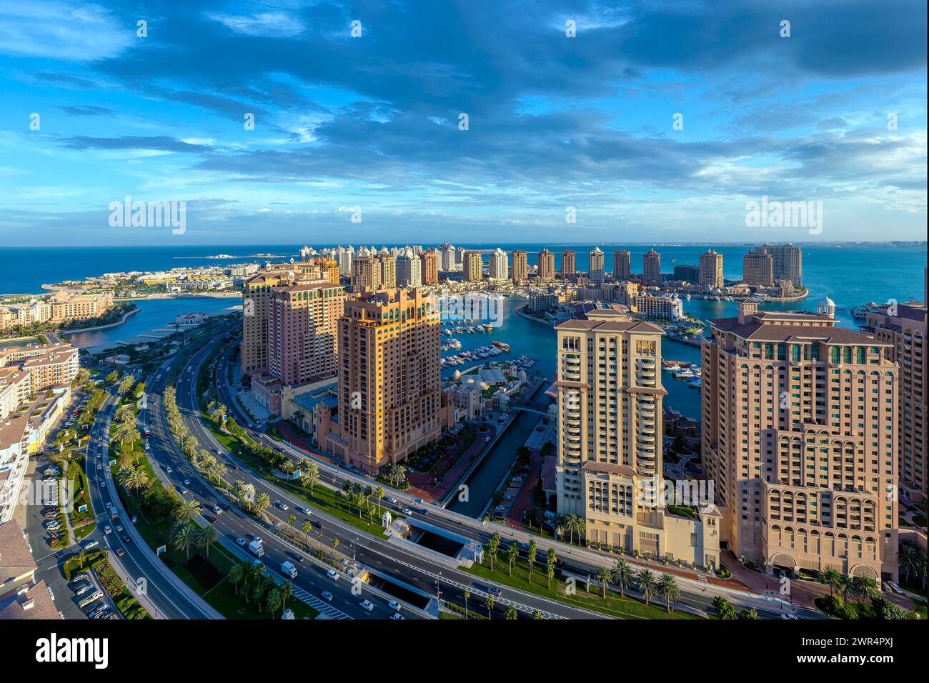 Aerial view of Peral Qatar Porto Arabia Doha Stock Photo - Alamy