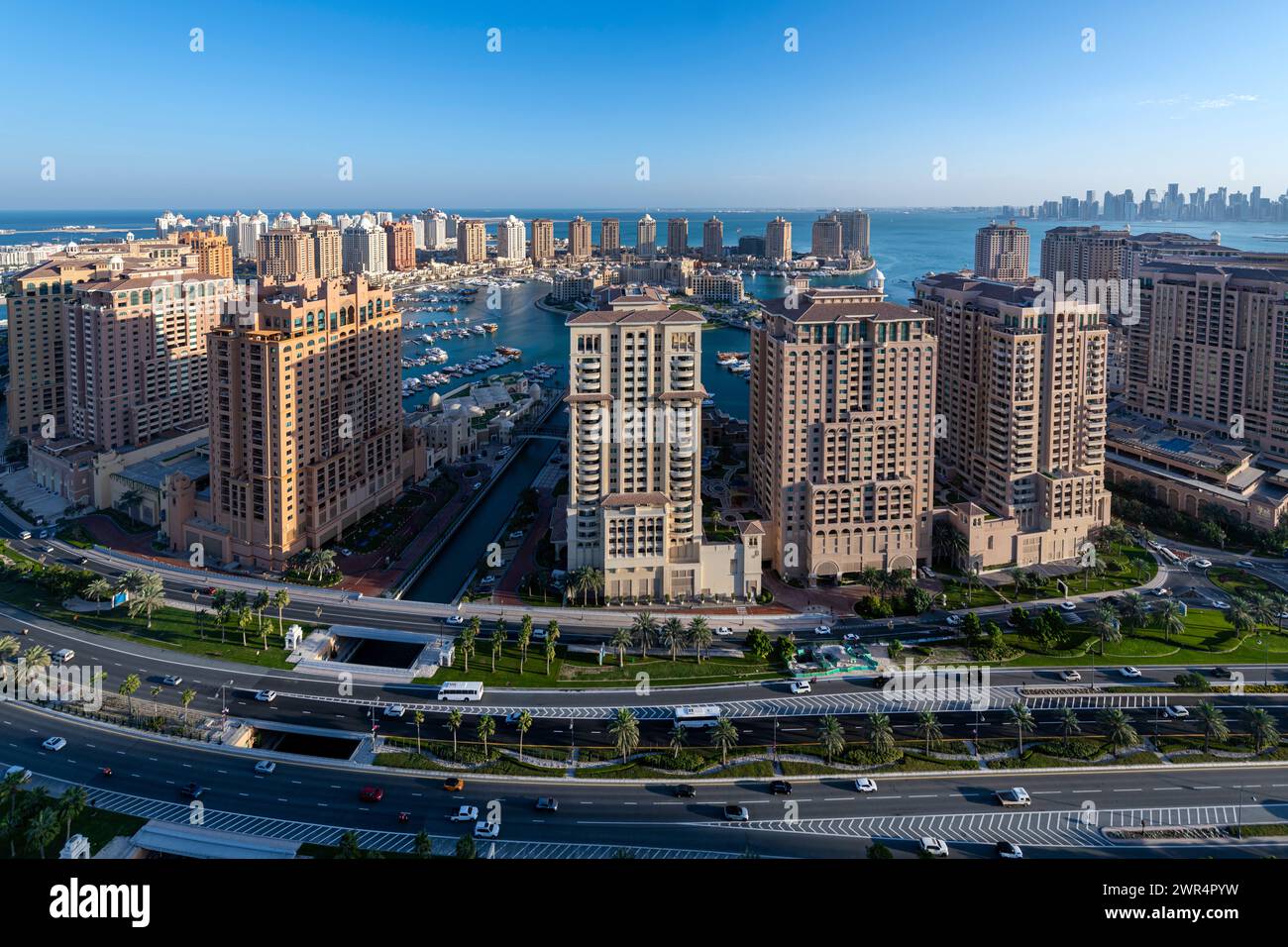 Aerial view of Peral Qatar Porto Arabia Doha Stock Photo - Alamy