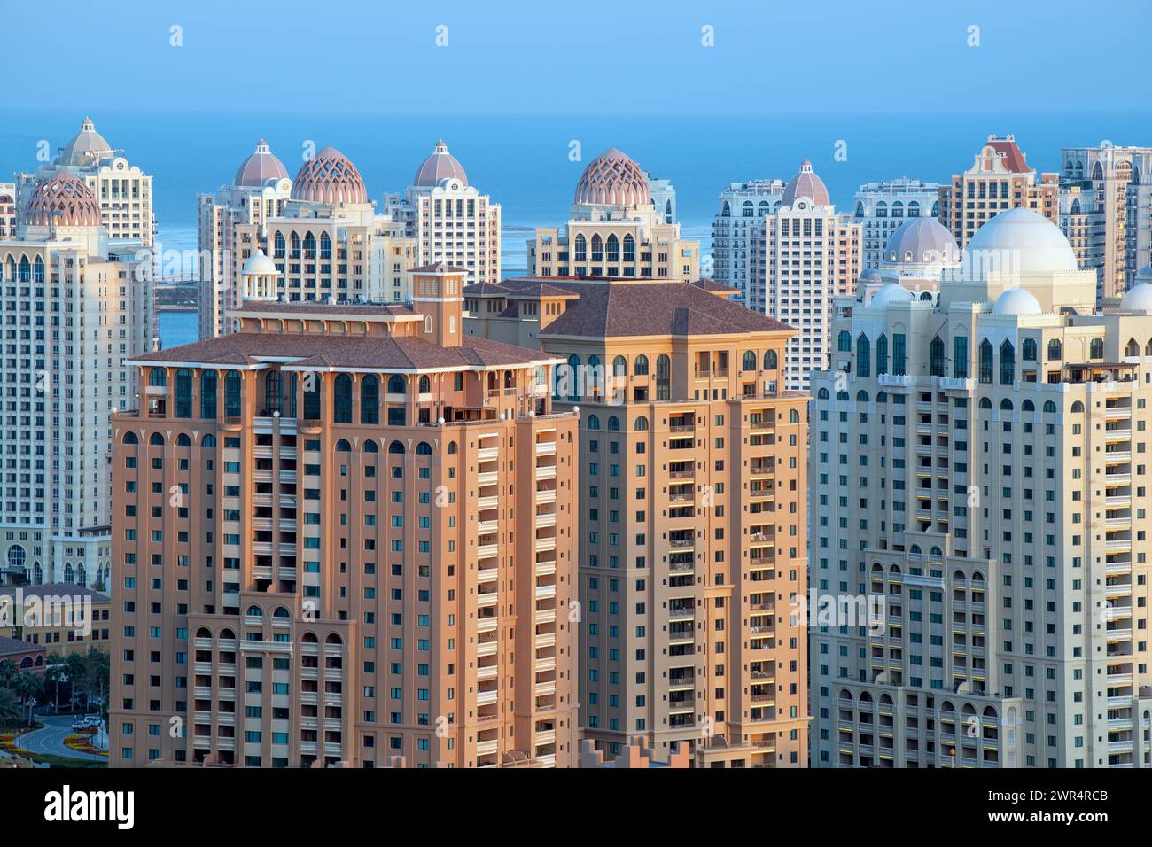 Aerial view of Peral Qatar Porto Arabia Doha Stock Photo - Alamy