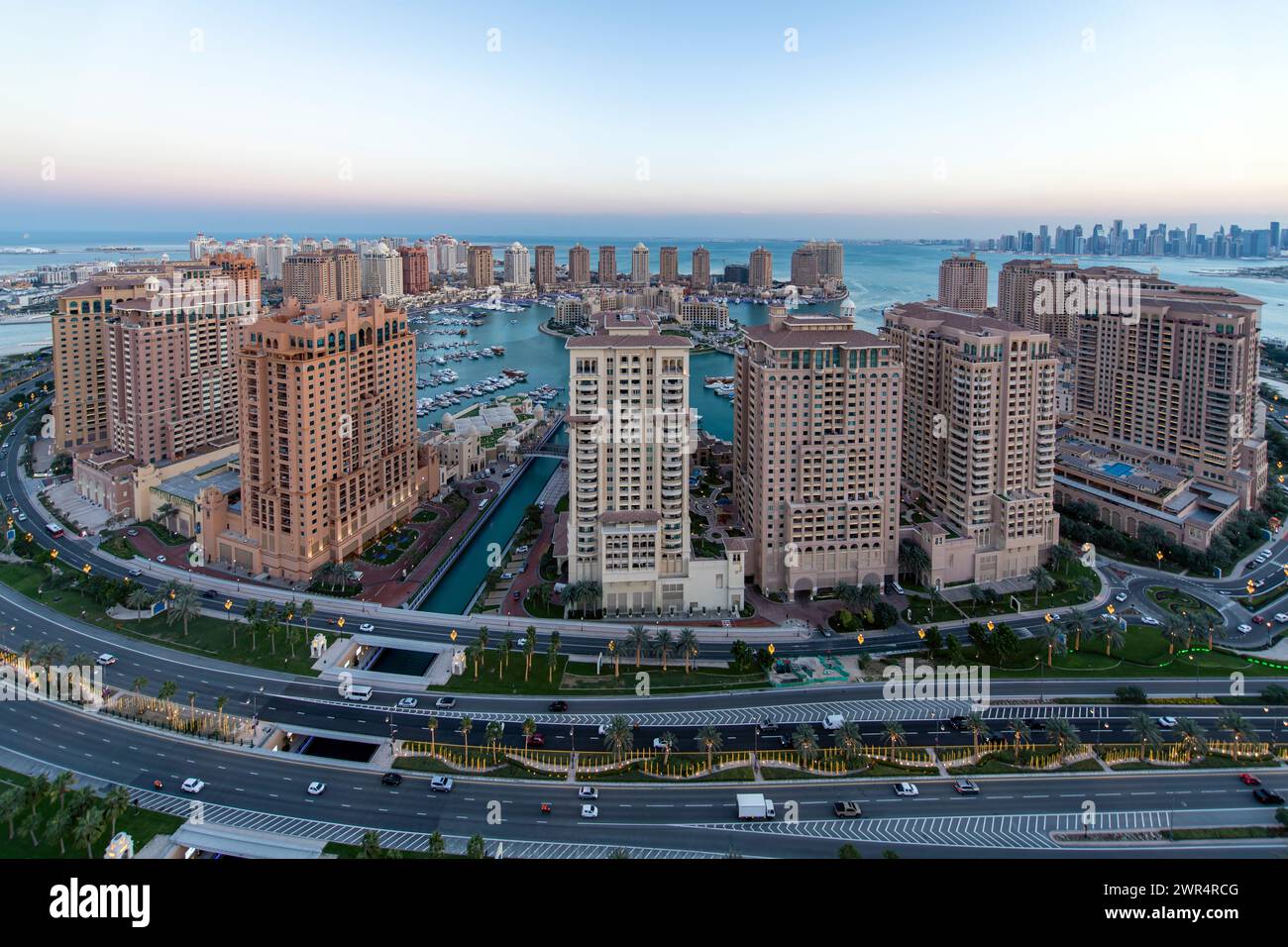 Aerial view of Peral Qatar Porto Arabia Doha Stock Photo - Alamy