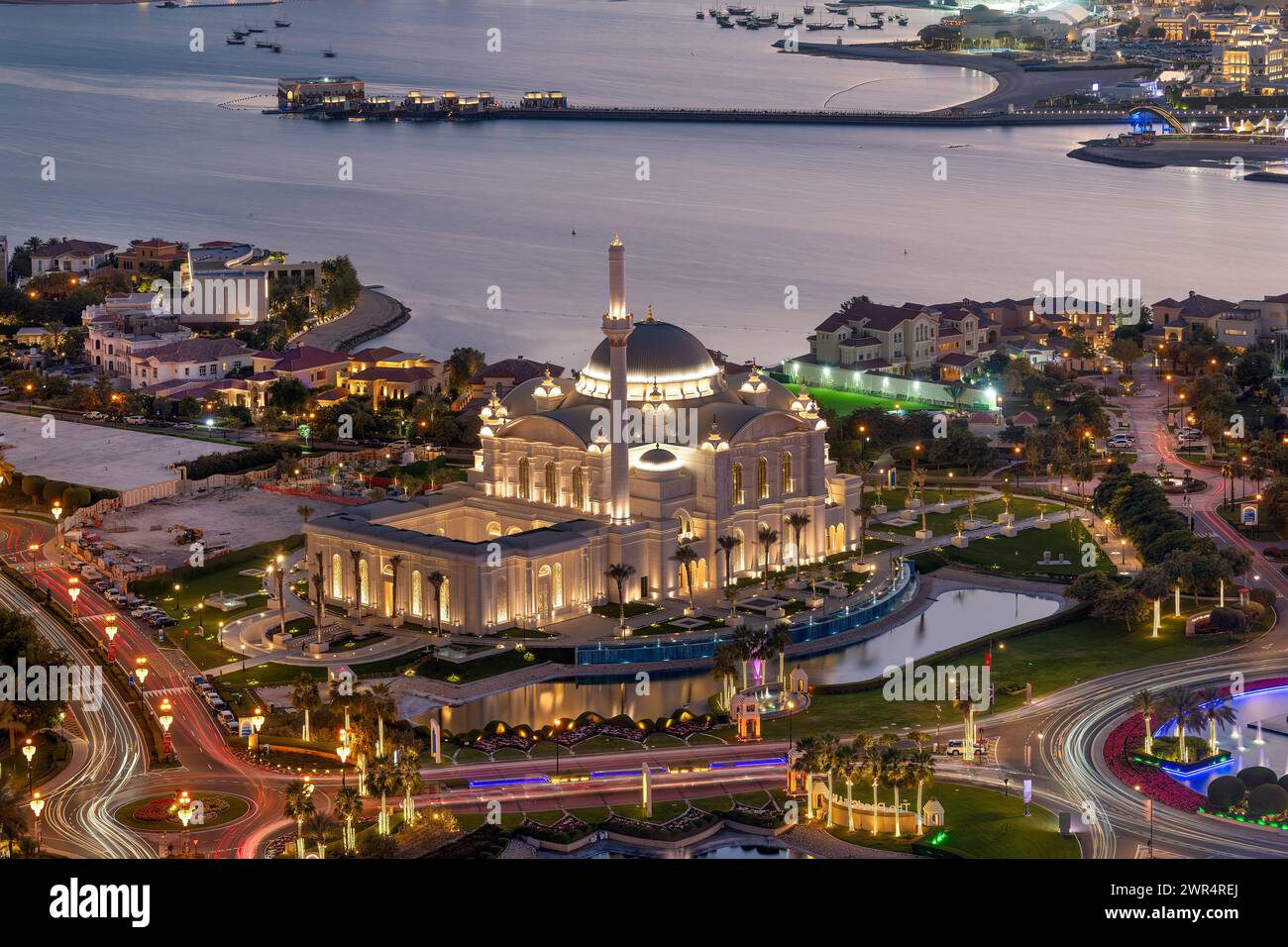 The newly opened Hamad bin Jassim Mosque | The Pearl Island Stock Photo ...