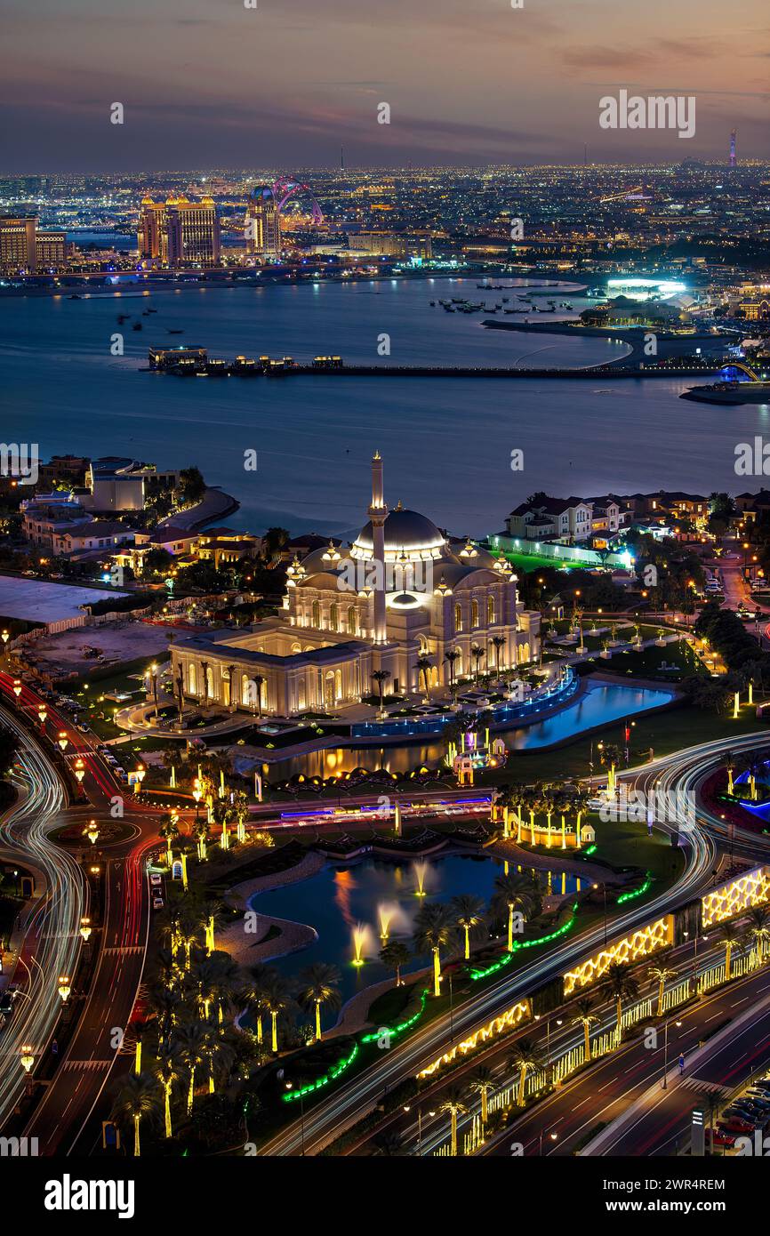 The newly opened Hamad bin Jassim Mosque | The Pearl Island Stock Photo ...