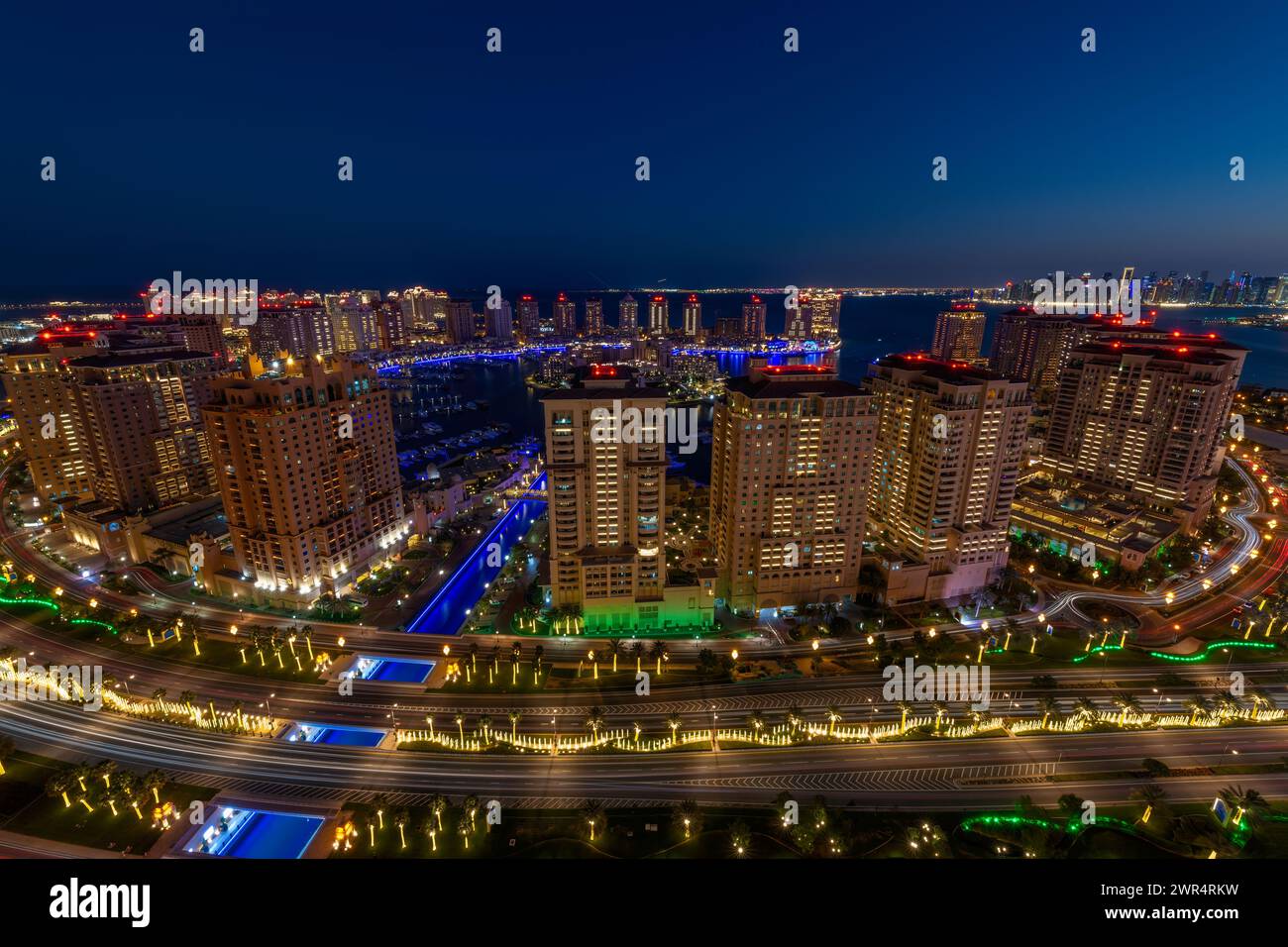 Aerial view of Peral Qatar Porto Arabia Doha Stock Photo - Alamy