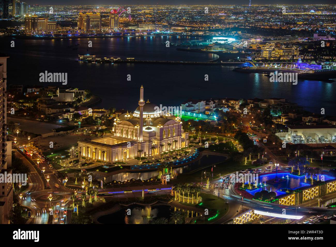 The newly opened Hamad bin Jassim Mosque | The Pearl Island Stock Photo ...