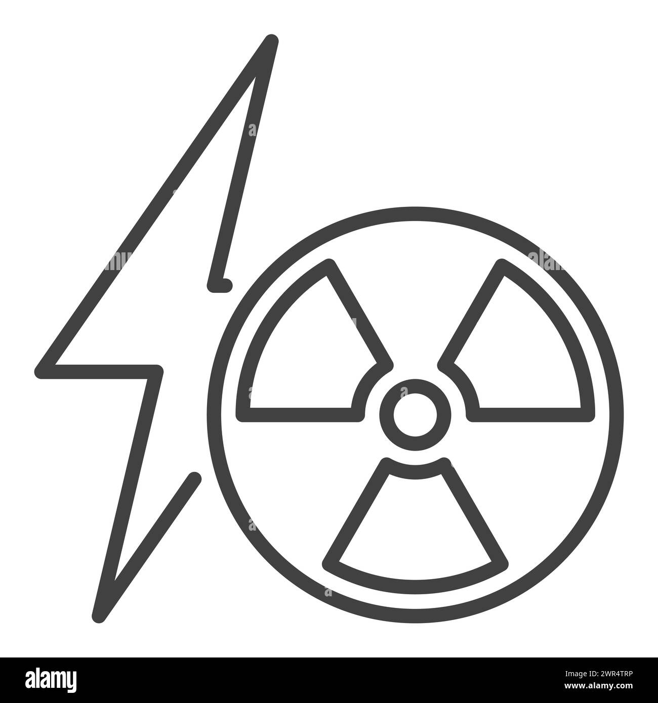 Lightning and Radiation vector symbol concept linear icon or symbol ...