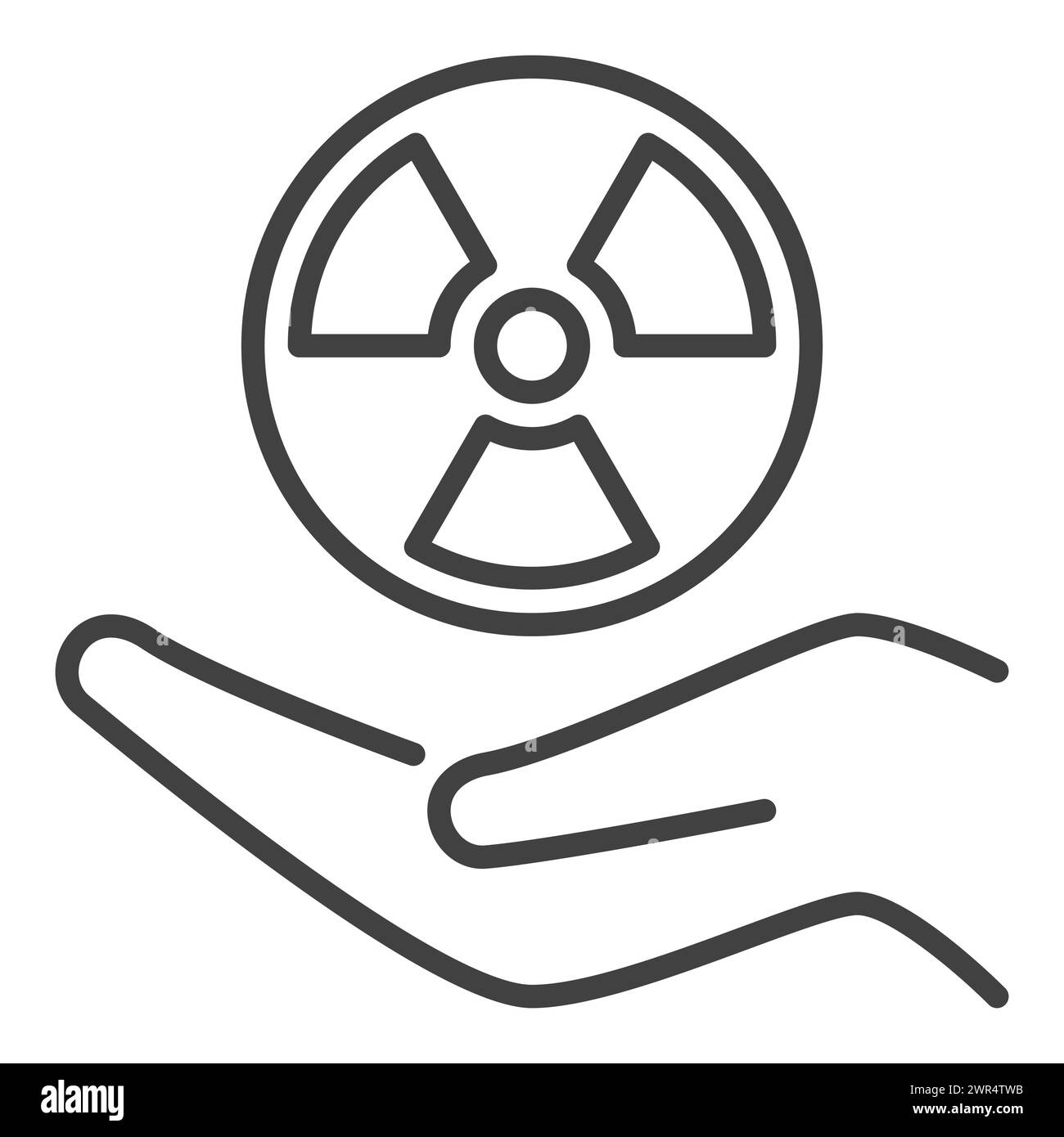 Hand with Round Radiation symbol vector concept outline icon or symbol ...