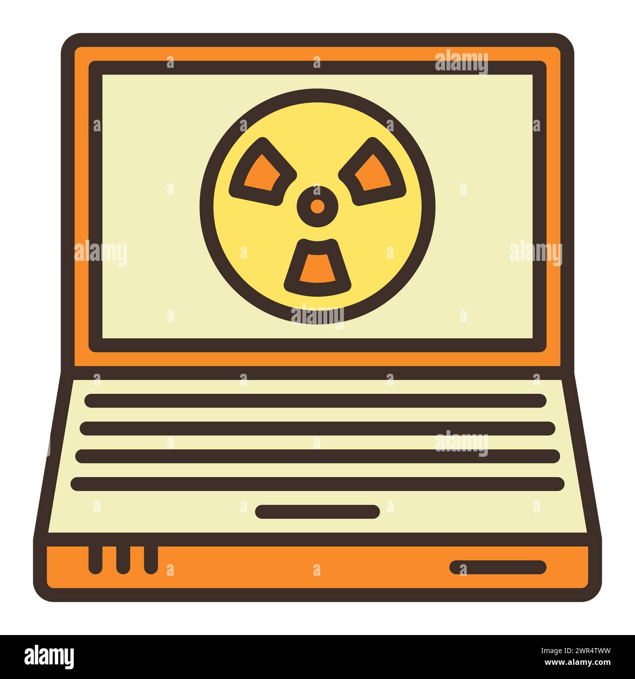 Radiation sign on Laptop Computer Screen vector concept colored icon or ...