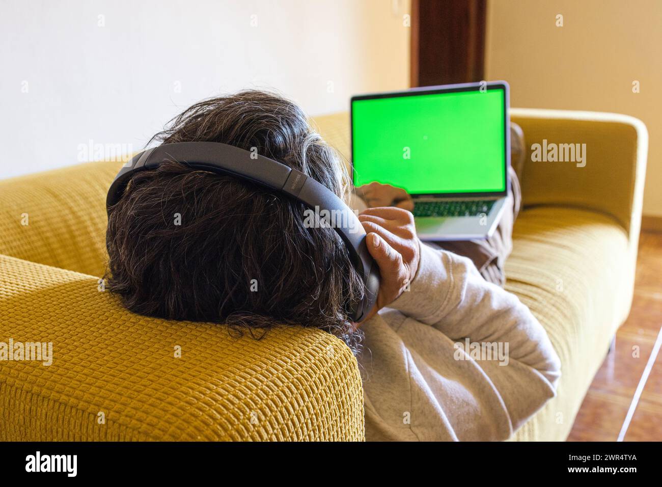 Laptop screen displaying communication hi-res stock photography and ...