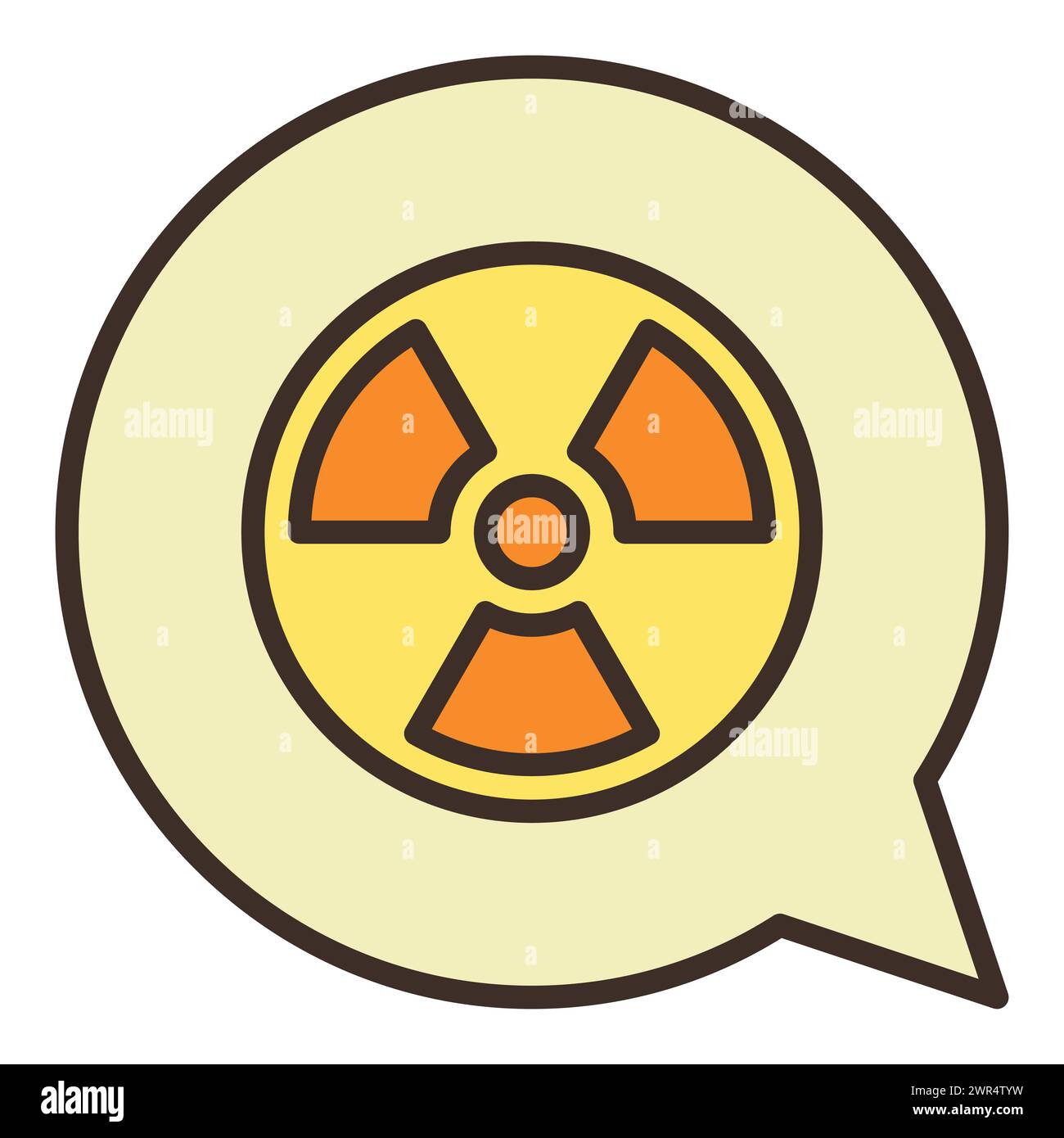 Round Radiation symbol inside Speech Bubble vector concept colored icon ...