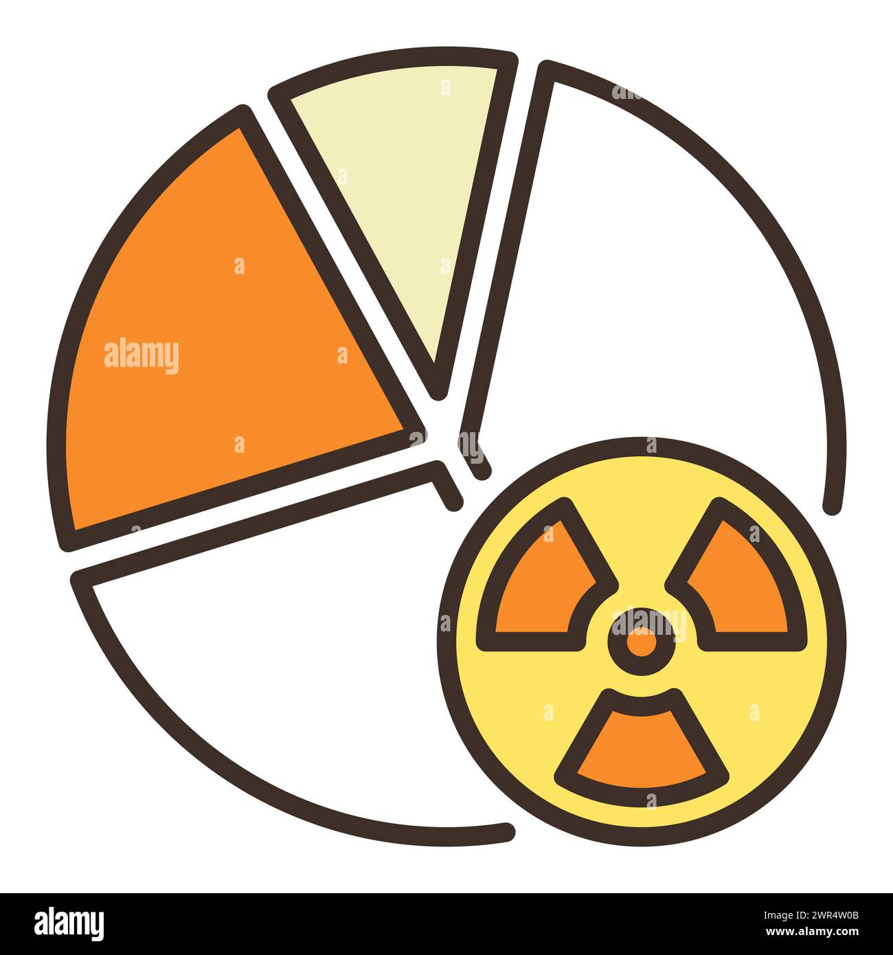 Pie Chart with Radiation sign vector concept colored icon or sign Stock ...
