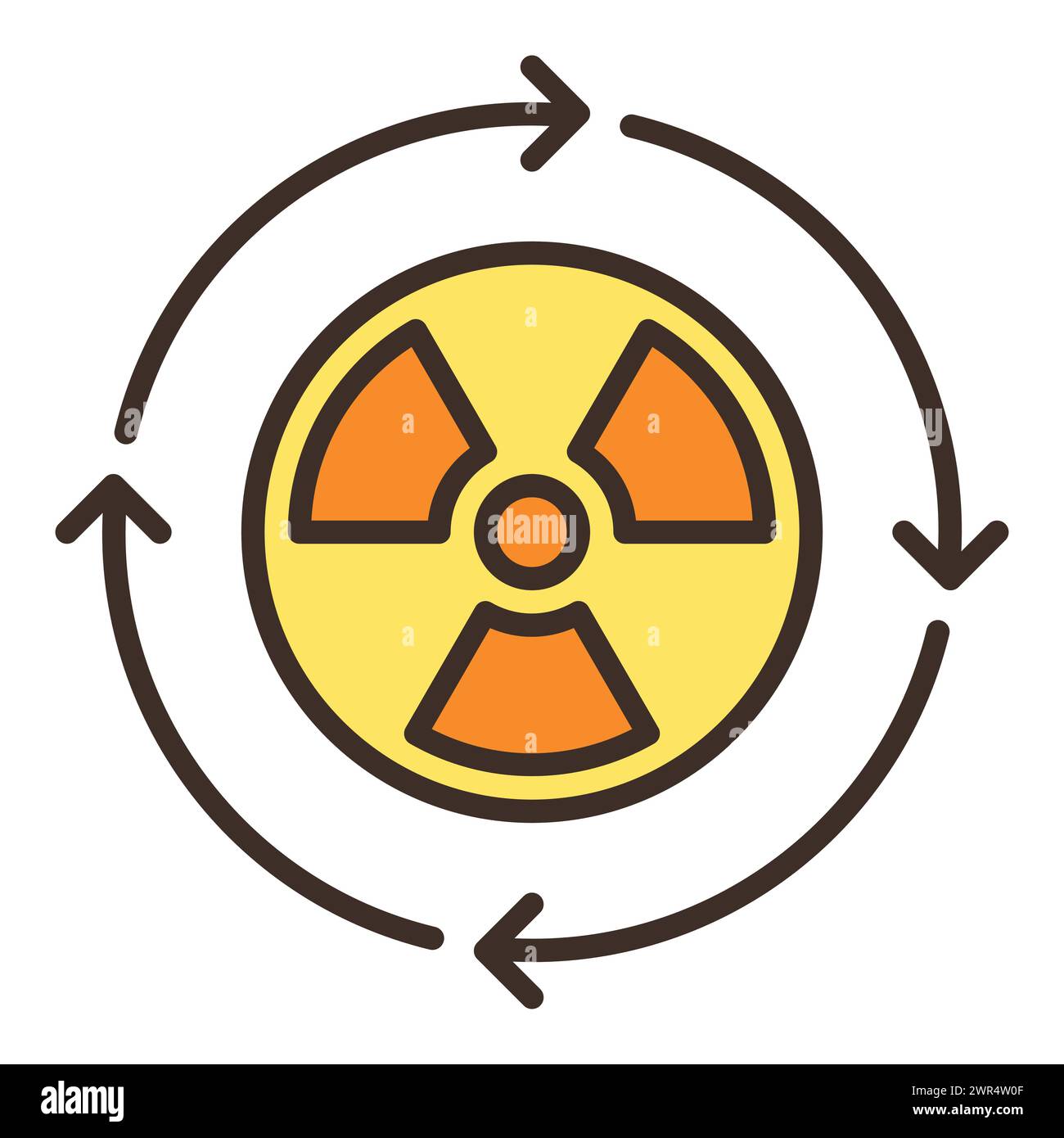 Radiation sign with Arrows vector nuclear renewable energy concept ...